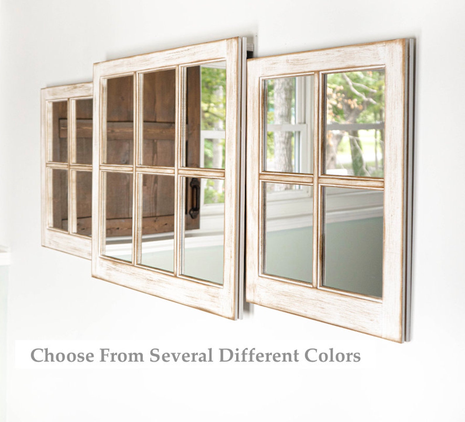 Mirrored Window Frame Farmhouse Window Frame With Mirror - Etsy