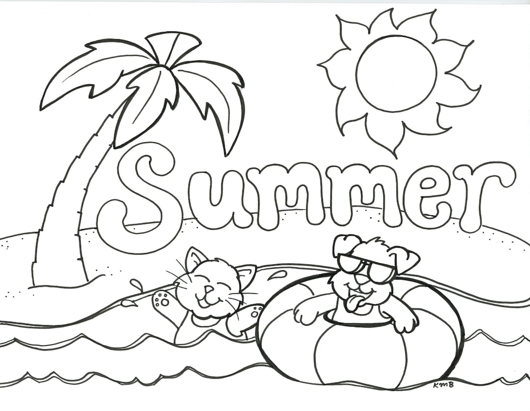 20 Summer and Spring Coloring Pages! Cute Animals Playing! - Etsy