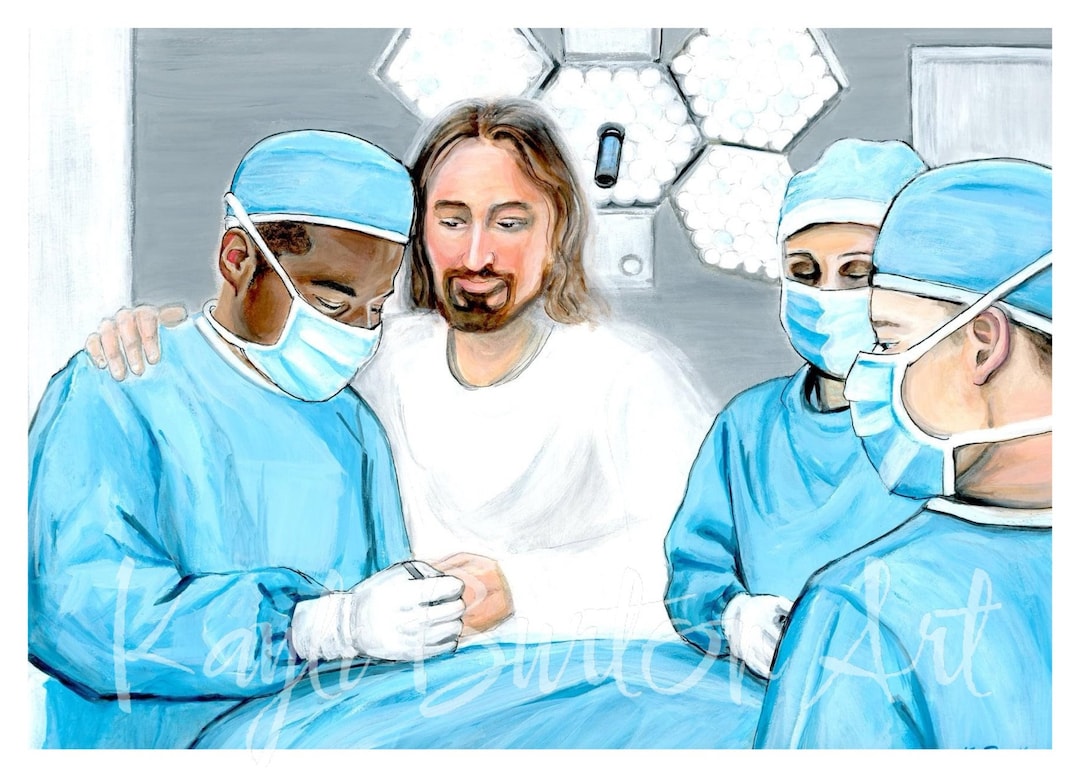 Jesus With Doctors, Guiding Hands, Operating Room - Etsy