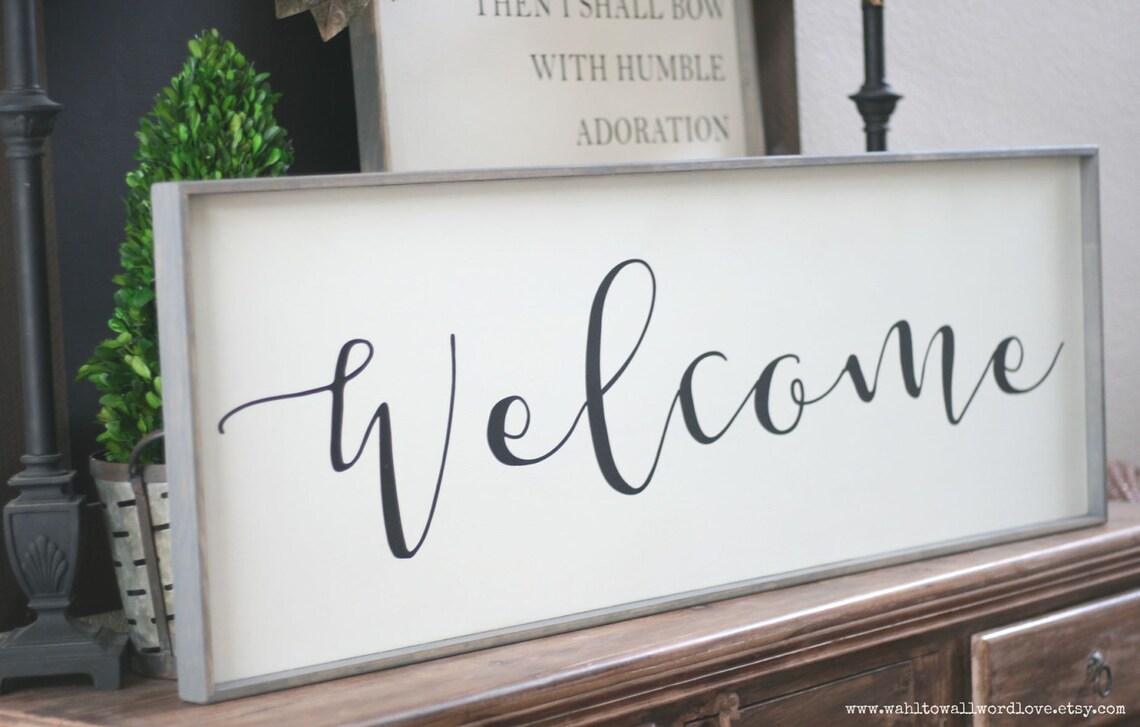 Welcome Sign large welcome wood sign wood welcome sign | Etsy