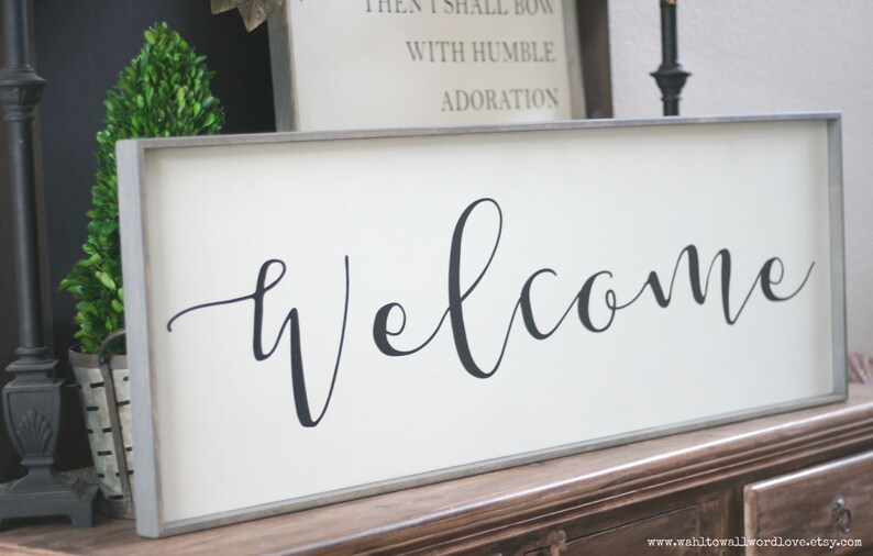 Welcome Sign large welcome wood sign wood welcome sign | Etsy