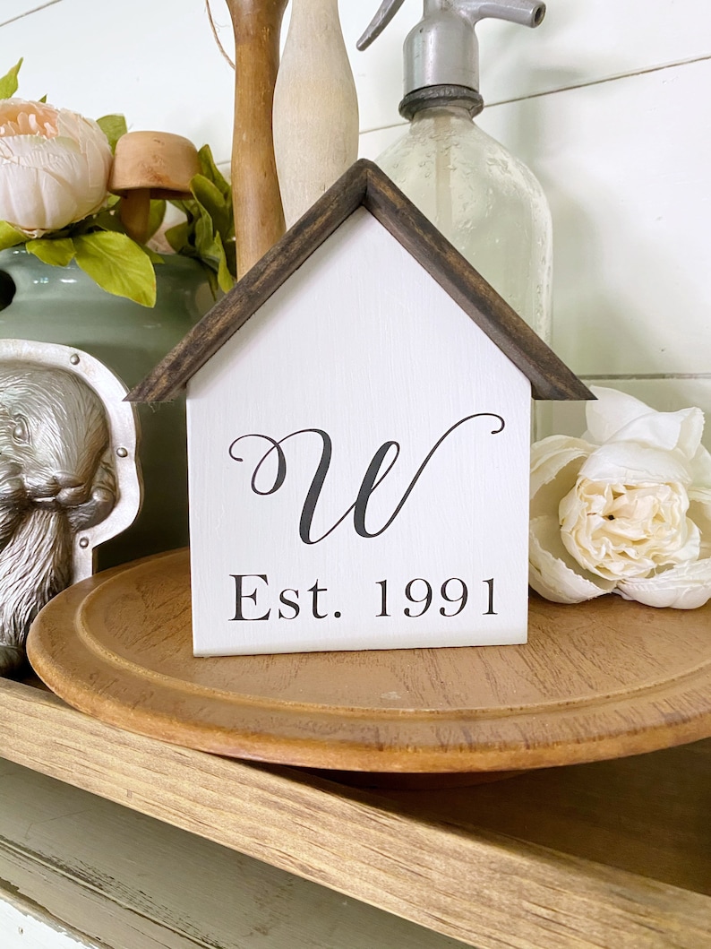 Mini House Home Quote Sign With Roof, Tiered Tray Decor, Kitchen Shelf ...