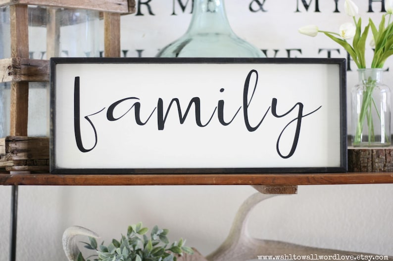 Family Wood Sign Rustic Wooden Family Wall Decor - Etsy