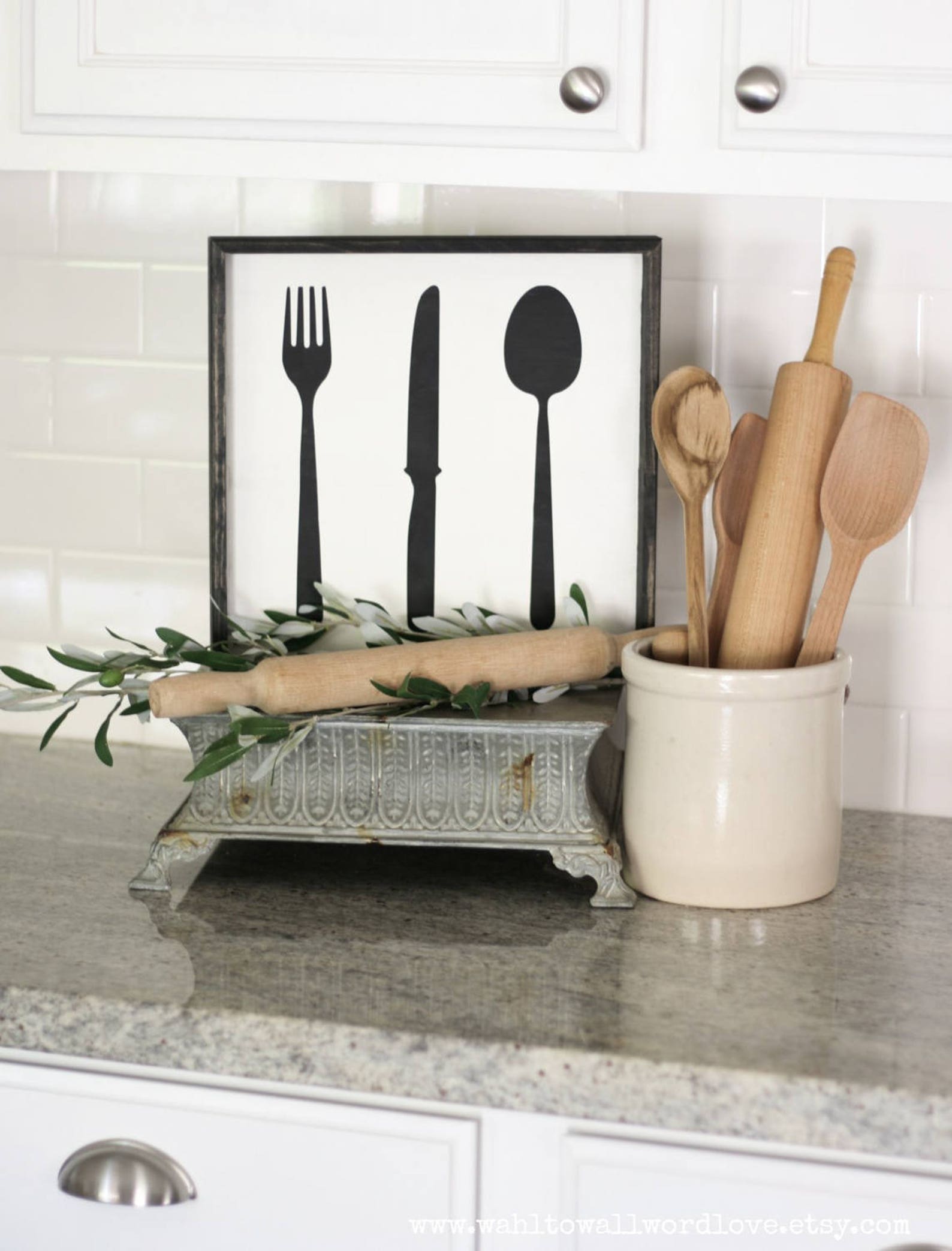 Knife Fork and Spoon Wood Sign Utensils Wooden Sign Rustic - Etsy