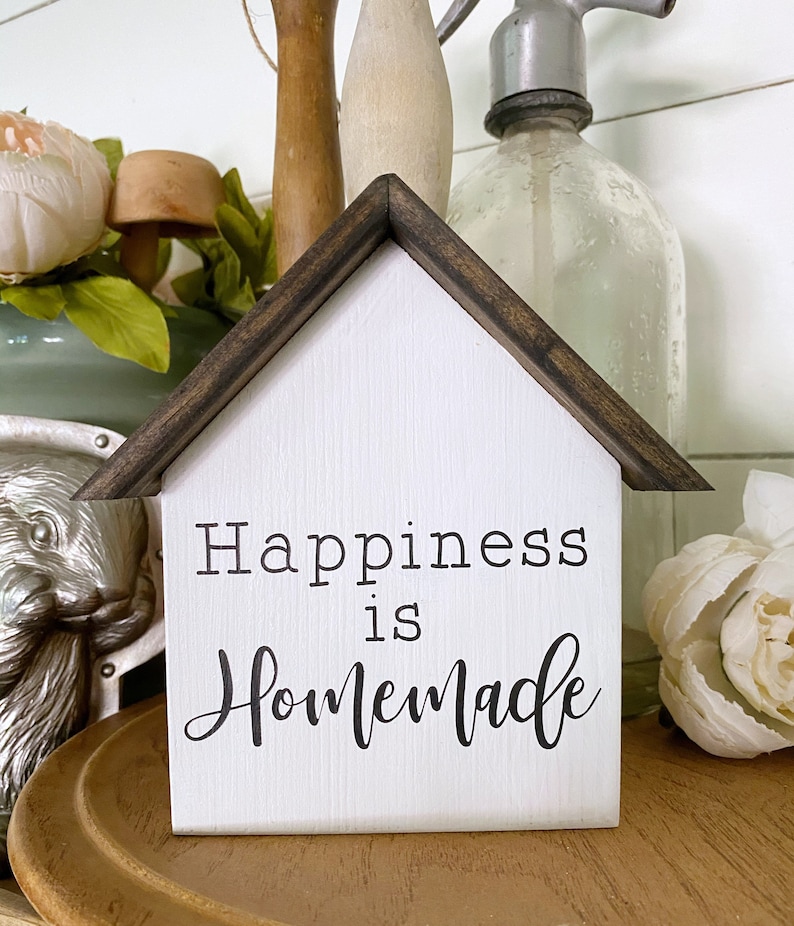 Mini House Home Quote Sign With Roof Tiered Tray Decor | Etsy