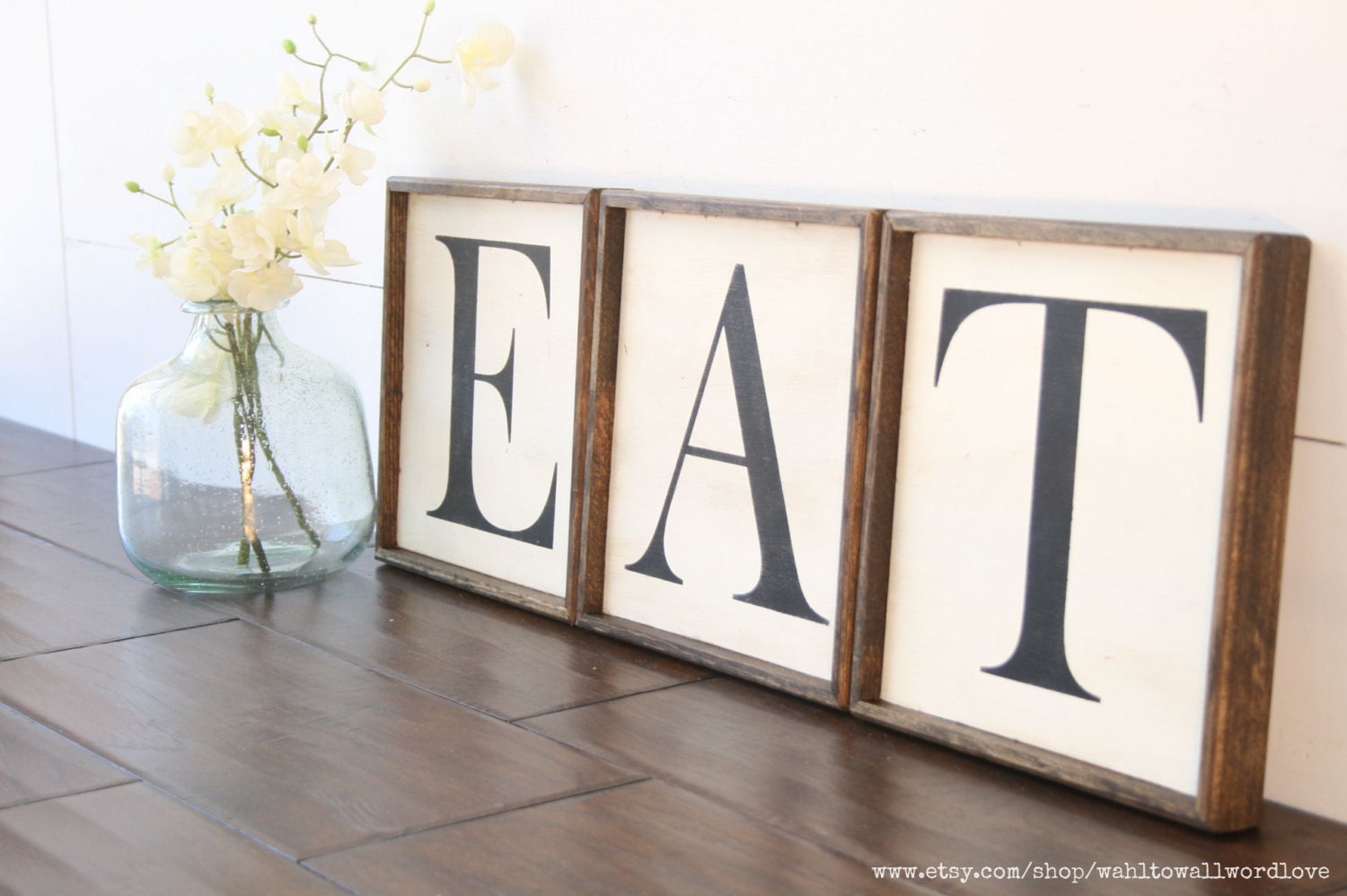 Eat Wood Letter Sign, Farmhouse Kitchen Wood Sign, Wooden Letter Signs ...