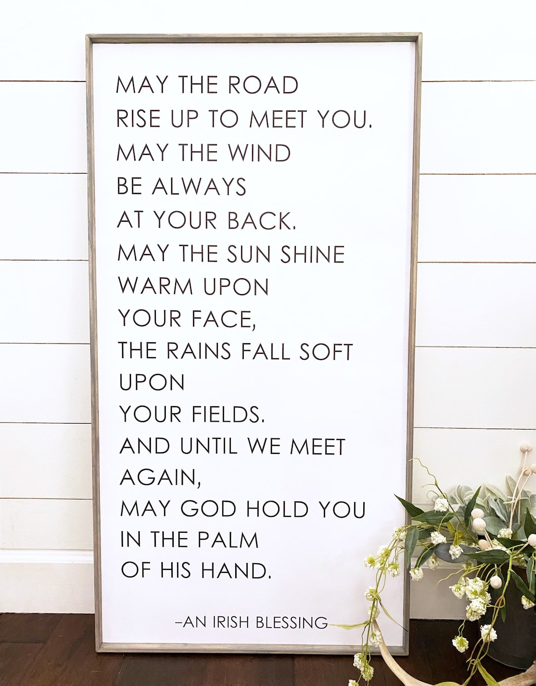 An Irish Blessing, Celtic Prayer Large Wood Sign, May the Road Rise up ...