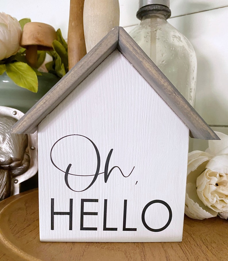 Mini House Home Quote Sign With Roof Tiered Tray Decor - Etsy