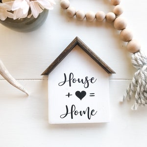 Mini House Home Quote Sign With Roof, Tiered Tray Decor, Kitchen Shelf ...