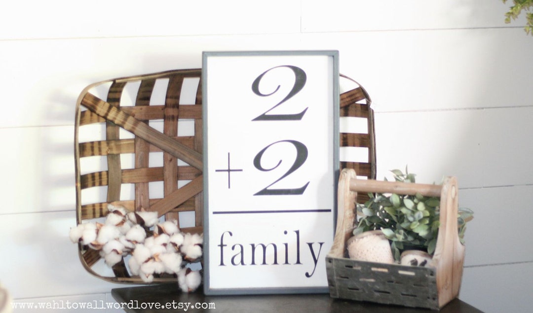 Math Flash Card Family Sign, Family Number Sign, 2 Plus 2, Addition ...