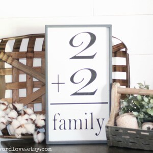 Math Flash Card Family Sign, Family Number Sign, 2 Plus 2, Addition ...