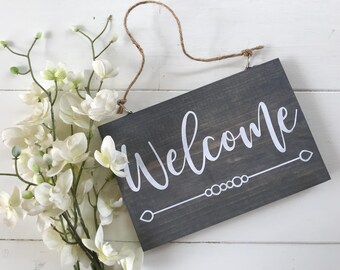 Small Hanging Welcome Sign | Etsy