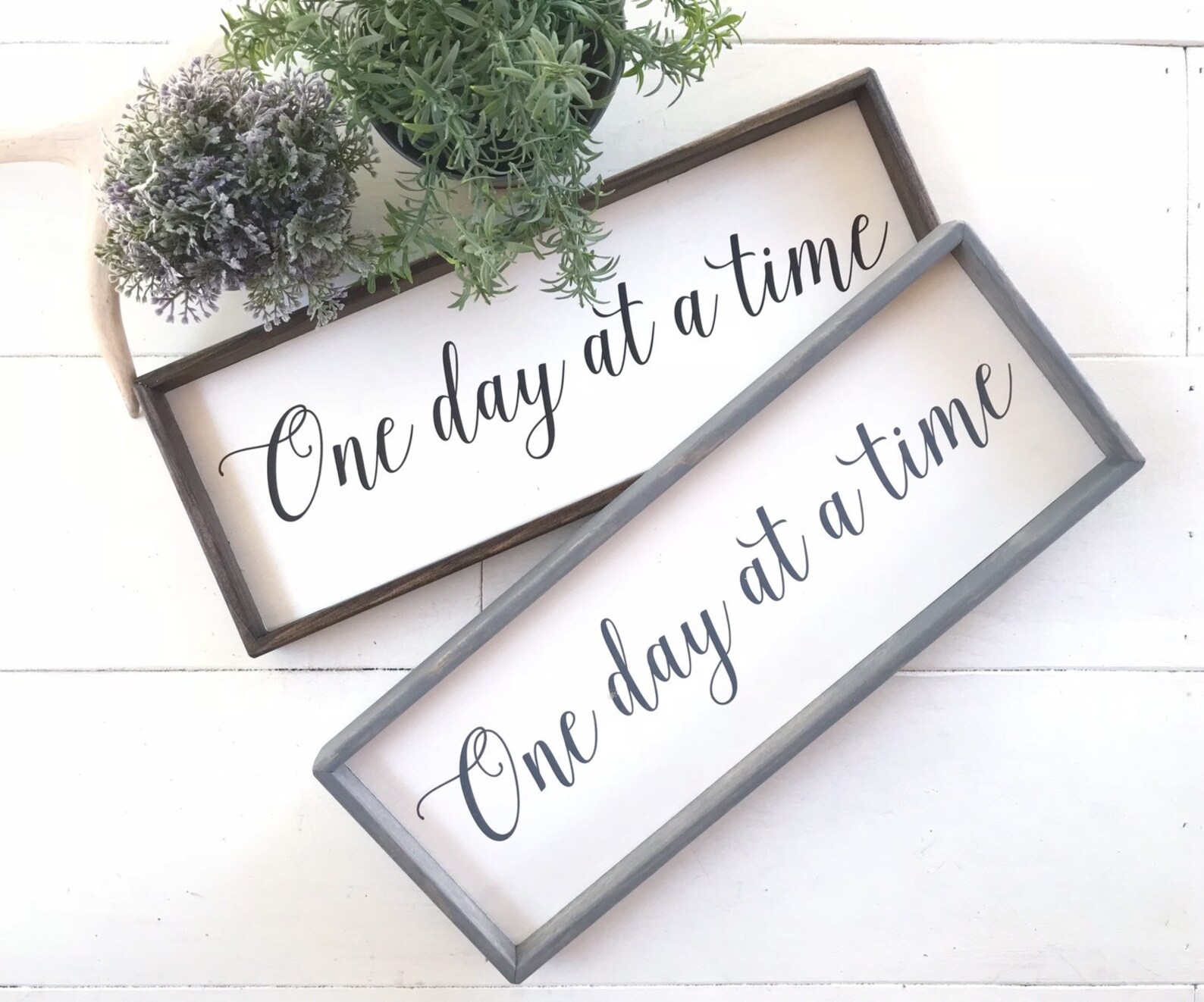 One Day at a Time Wood Sign, Wooden Quote Sign, Farmhouse Style Signs ...