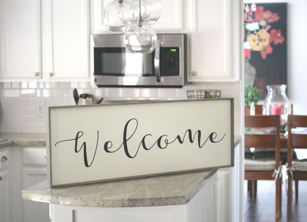 Welcome Sign, Large Welcome Wood Sign, Wood Welcome Sign, Farmhouse ...