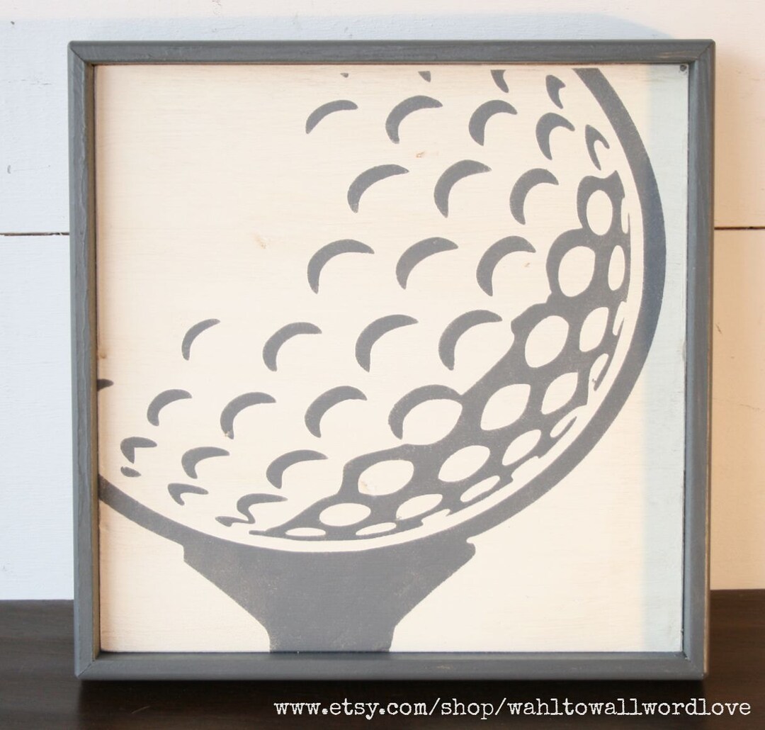 Golf Sign, Vintage Style Golf Ball Sign, Distressed Wooden Golf Sign ...