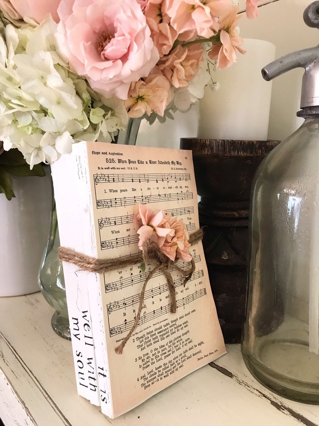 It is Well With My Soul Vintage Hymn Page Print Stamped Book Bundle ...