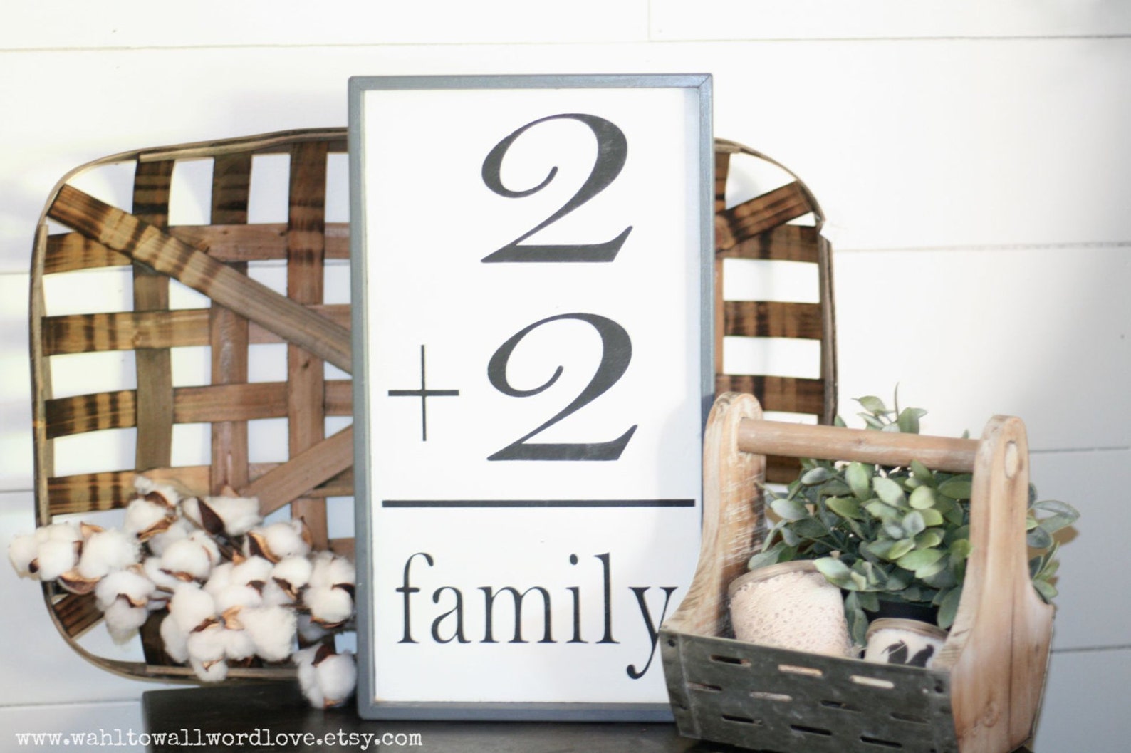 Math Flash Card Family Sign Family Number Sign 2 Plus 2 - Etsy