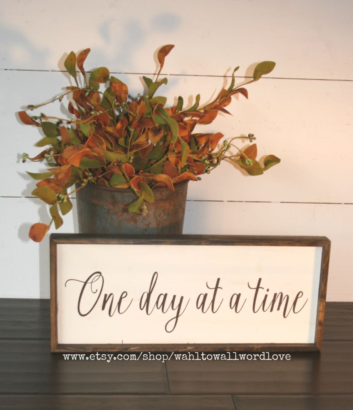 One Day at a Time Wood Sign Wooden Quote Sign Farmhouse | Etsy