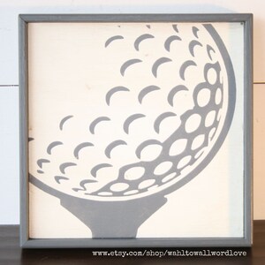 Golf Sign, Vintage Style Golf Ball Sign, Distressed Wooden Golf Sign ...