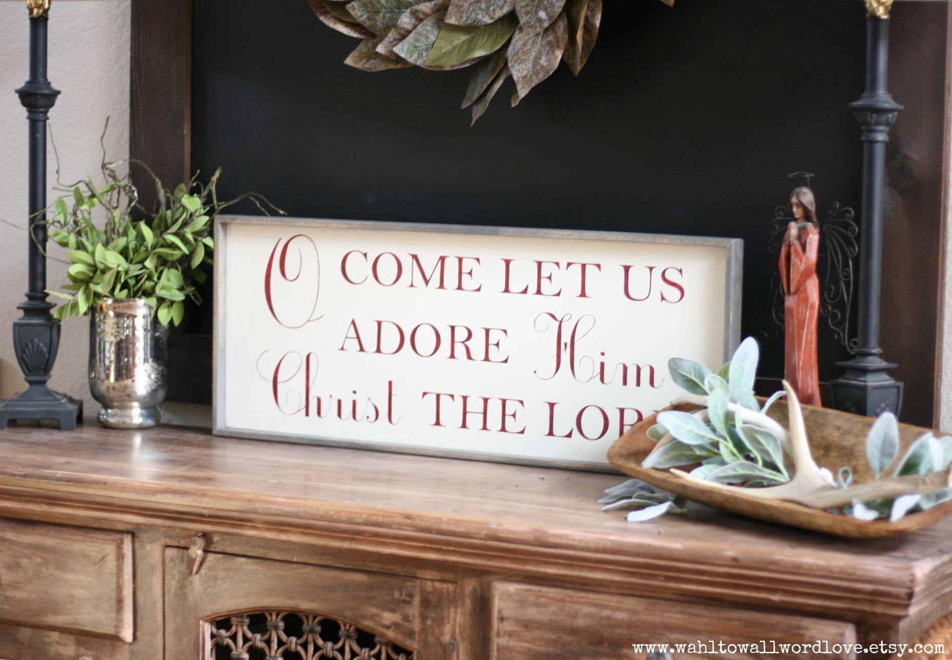O Come Let Us Adore Him sign Christ the Lord Christmas | Etsy