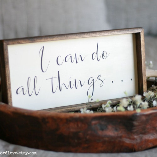 I Can Do All Things Mini 12x6 Do All Things Wood Sign - Etsy