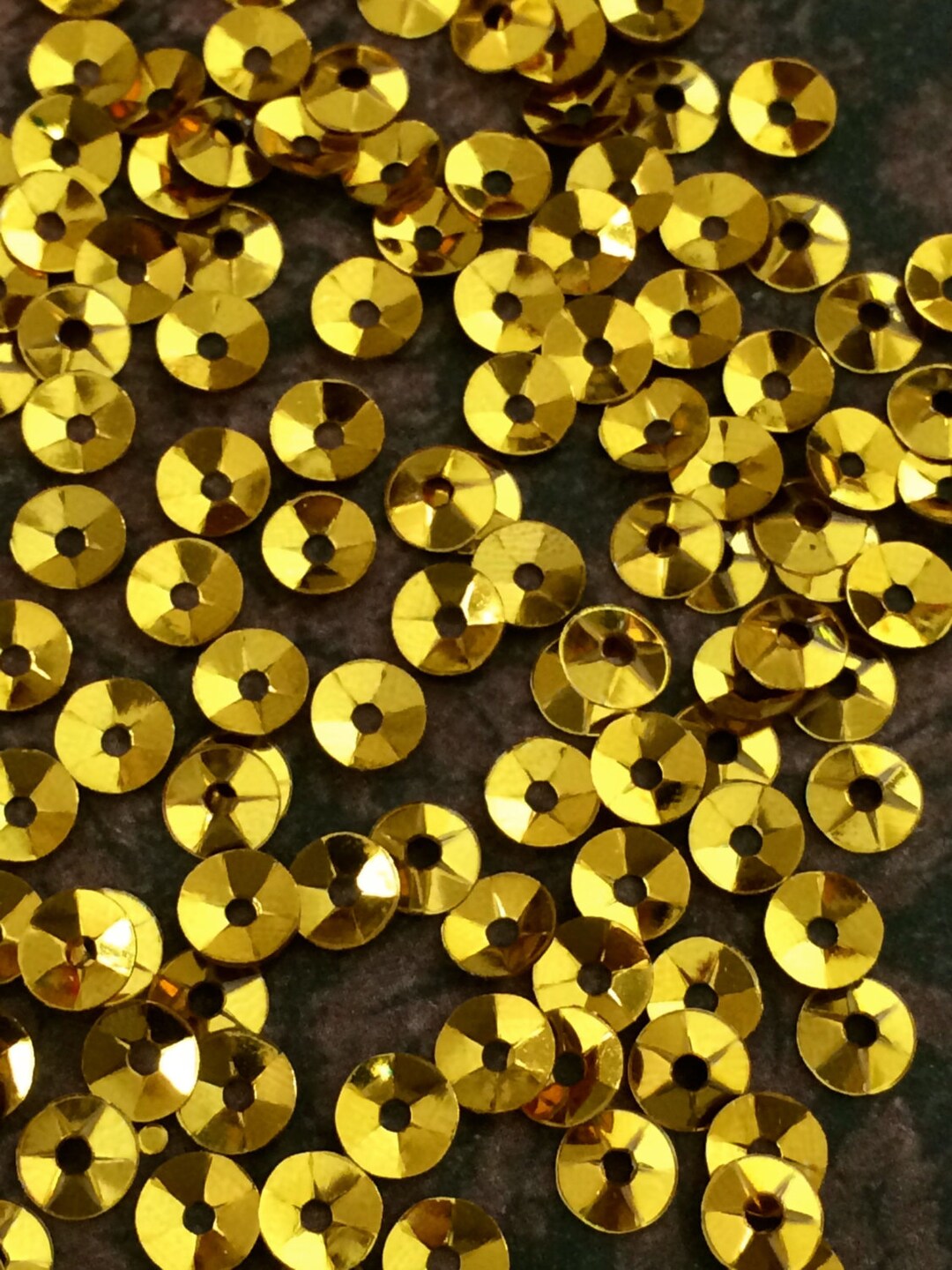 Sequins 4mm Brass Gold Metallic Cup Cone 3/16 Metallic Choose Pack Size ...