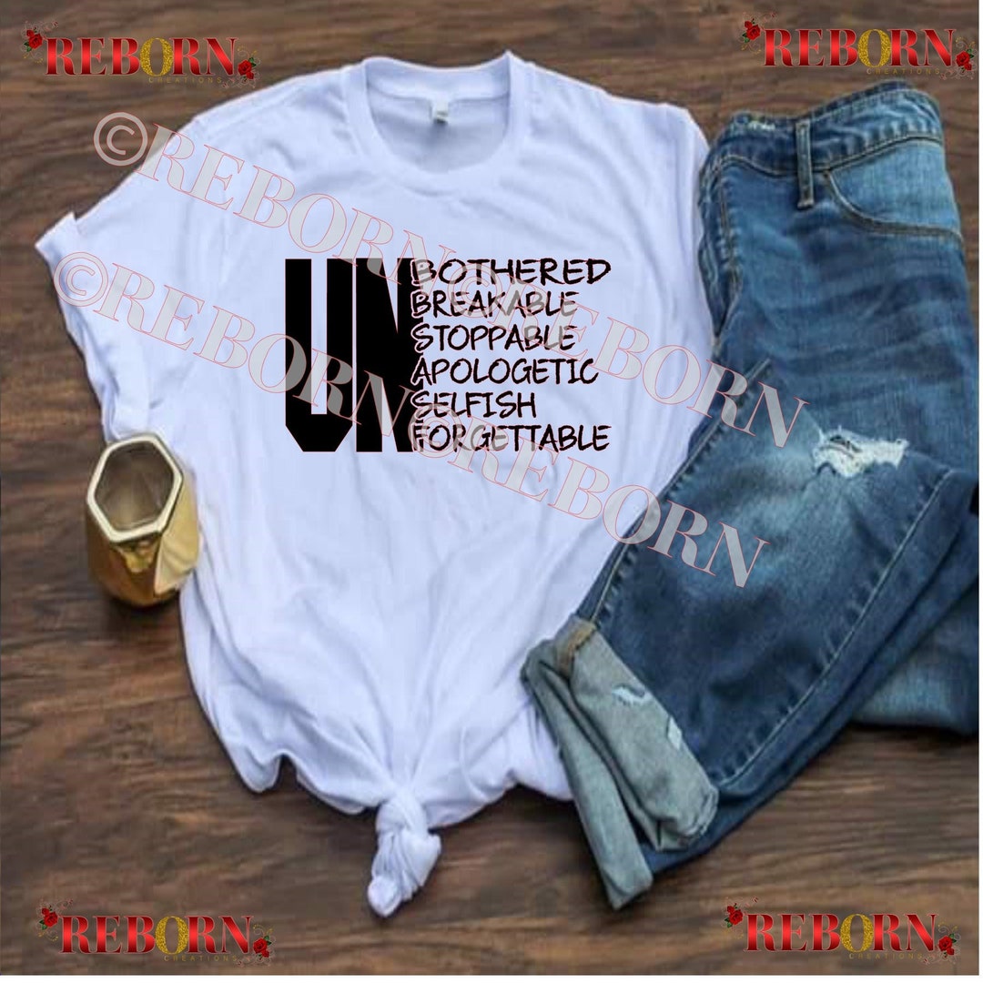 Unbothered Unisex T-shirt (black and Navy-blue Shirts Comes With White ...