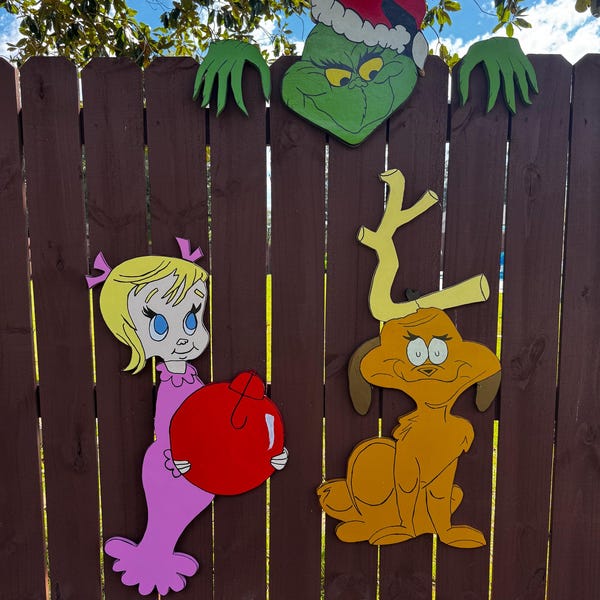 Grinch Fence Peeker - Etsy