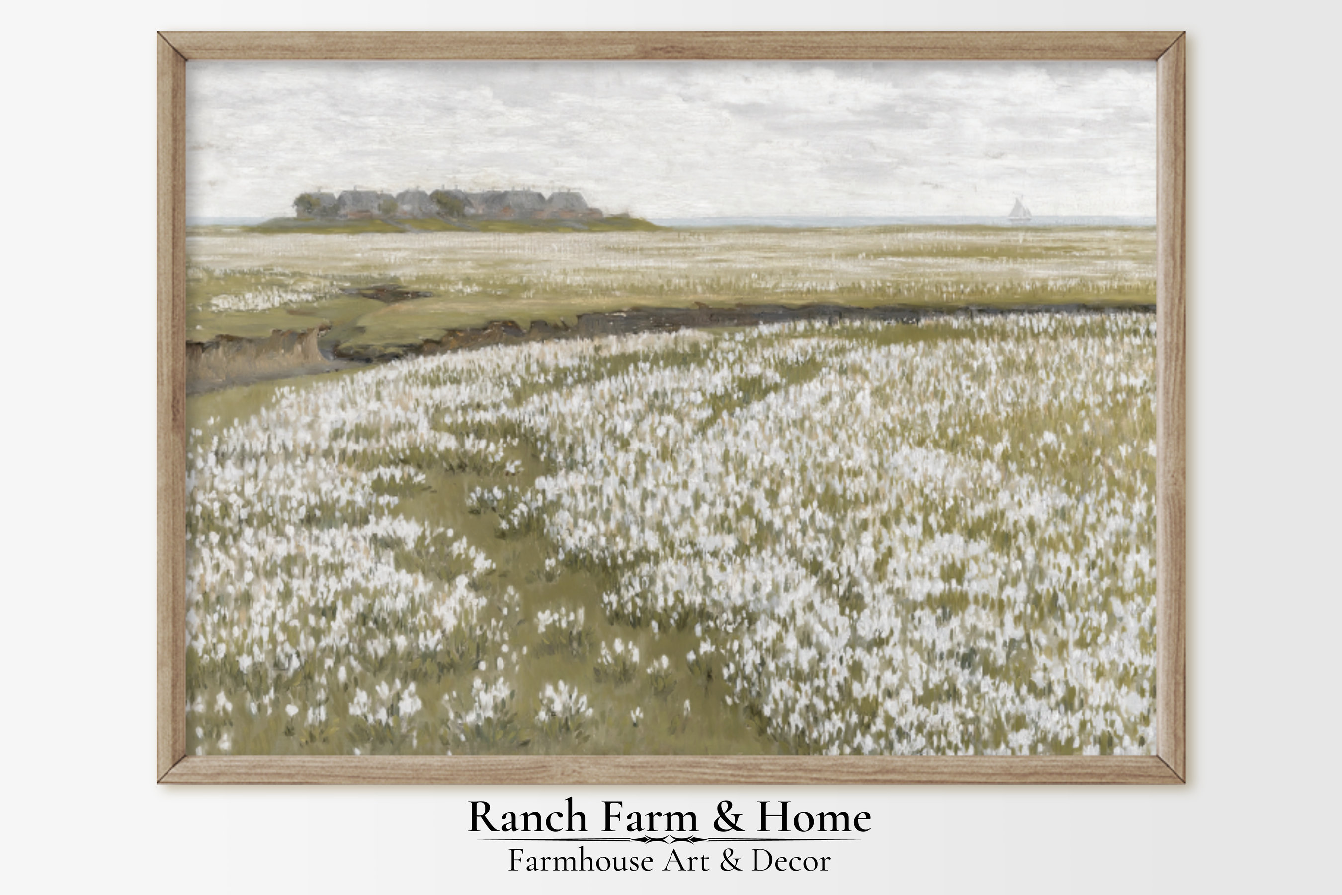 Vintage Spring Meadow Landscape Painting Art Print Printable Art ...