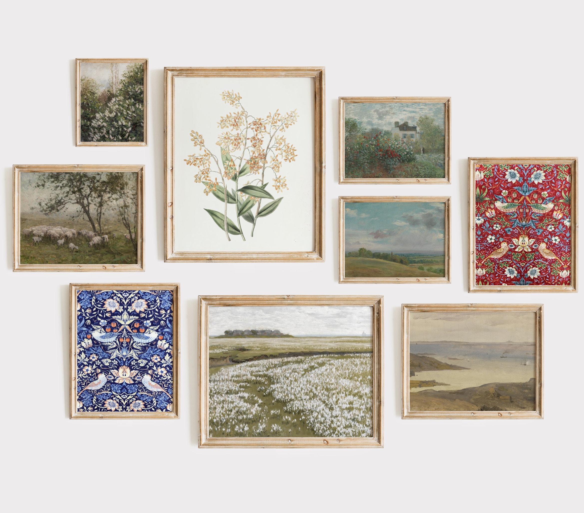 9 Printable Vintage Gallery Wall Art SET Bundle of Antique European ...