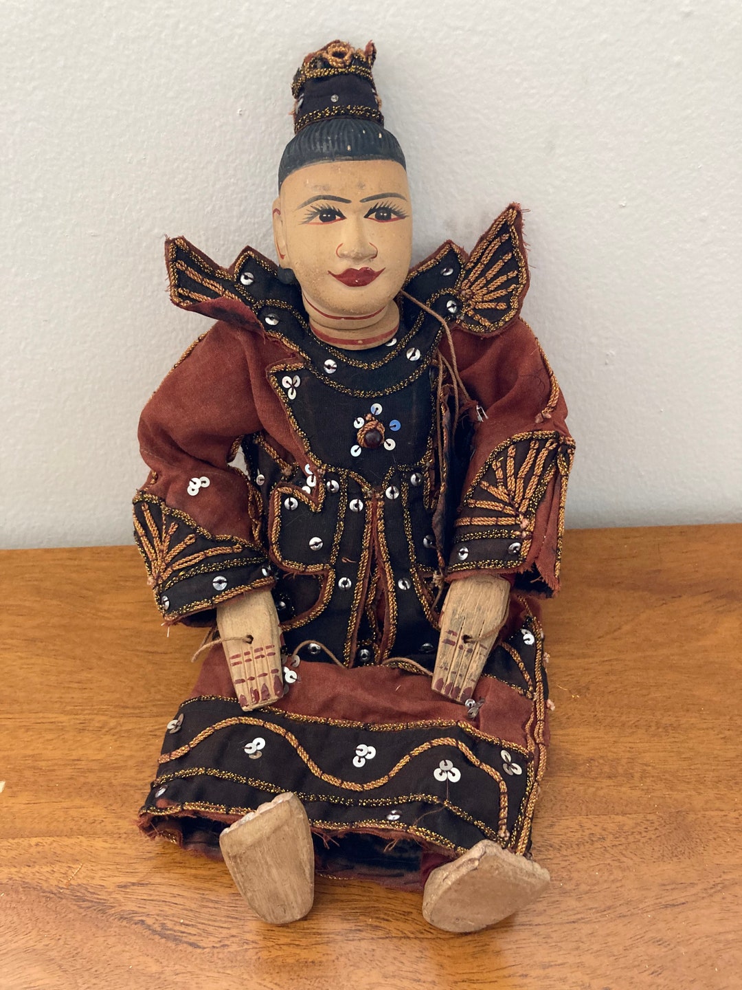 Antique Wooden Teak Burmese Handmade Ornate Puppet Marionette - Etsy