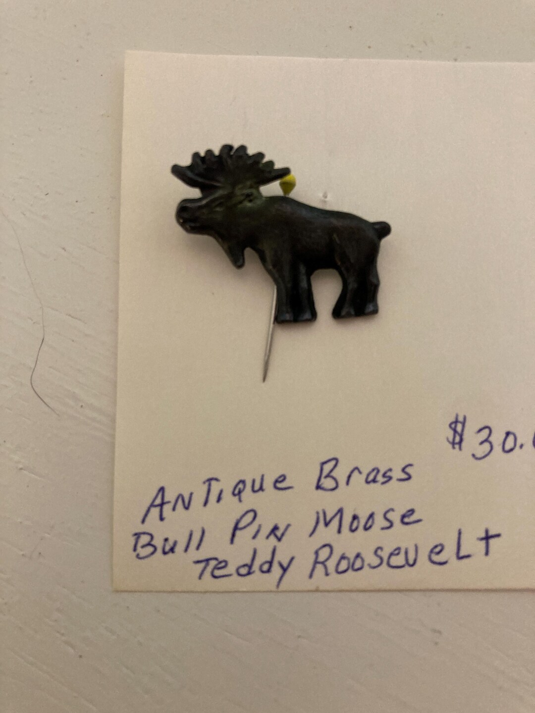Antique Brass Bull Pin Moose Teddy Roosevelt - Etsy