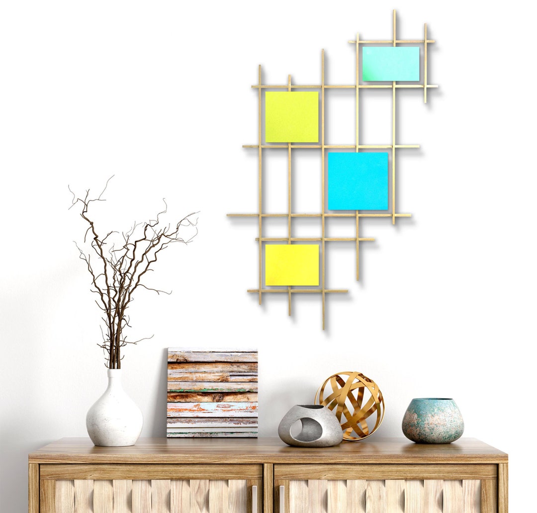 Glass and Metal Wall Sculpture "axial", Abstract, Modern Design, Wall ...