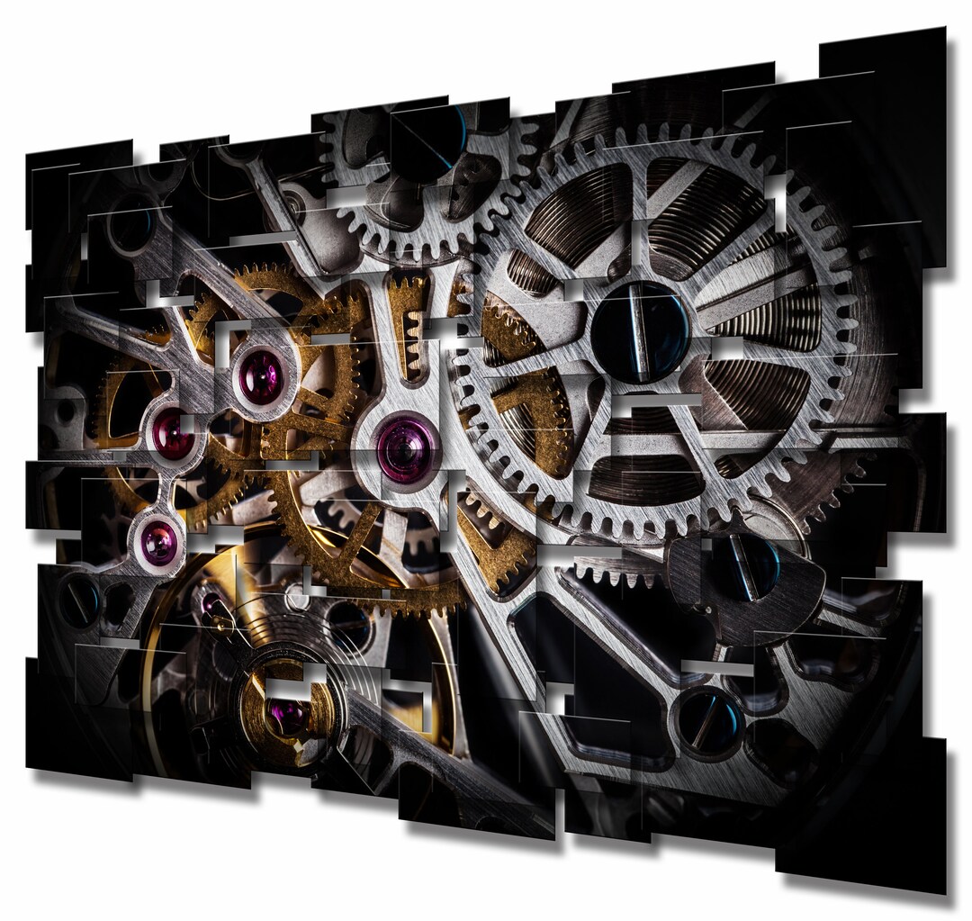 Modern Metal Wall Sculpture, "clockwork", Wall Art 3D, Modern Home ...