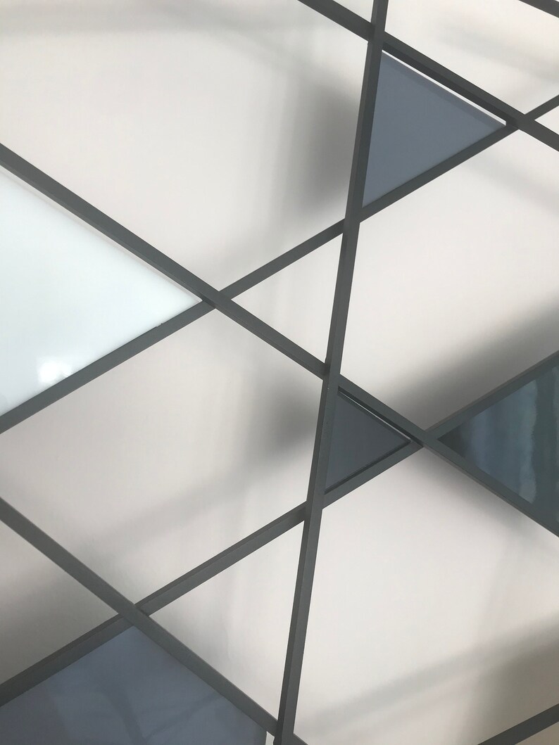 Glass and Metal Wall Sculpture triangulation B/w, Abstract, Modern ...