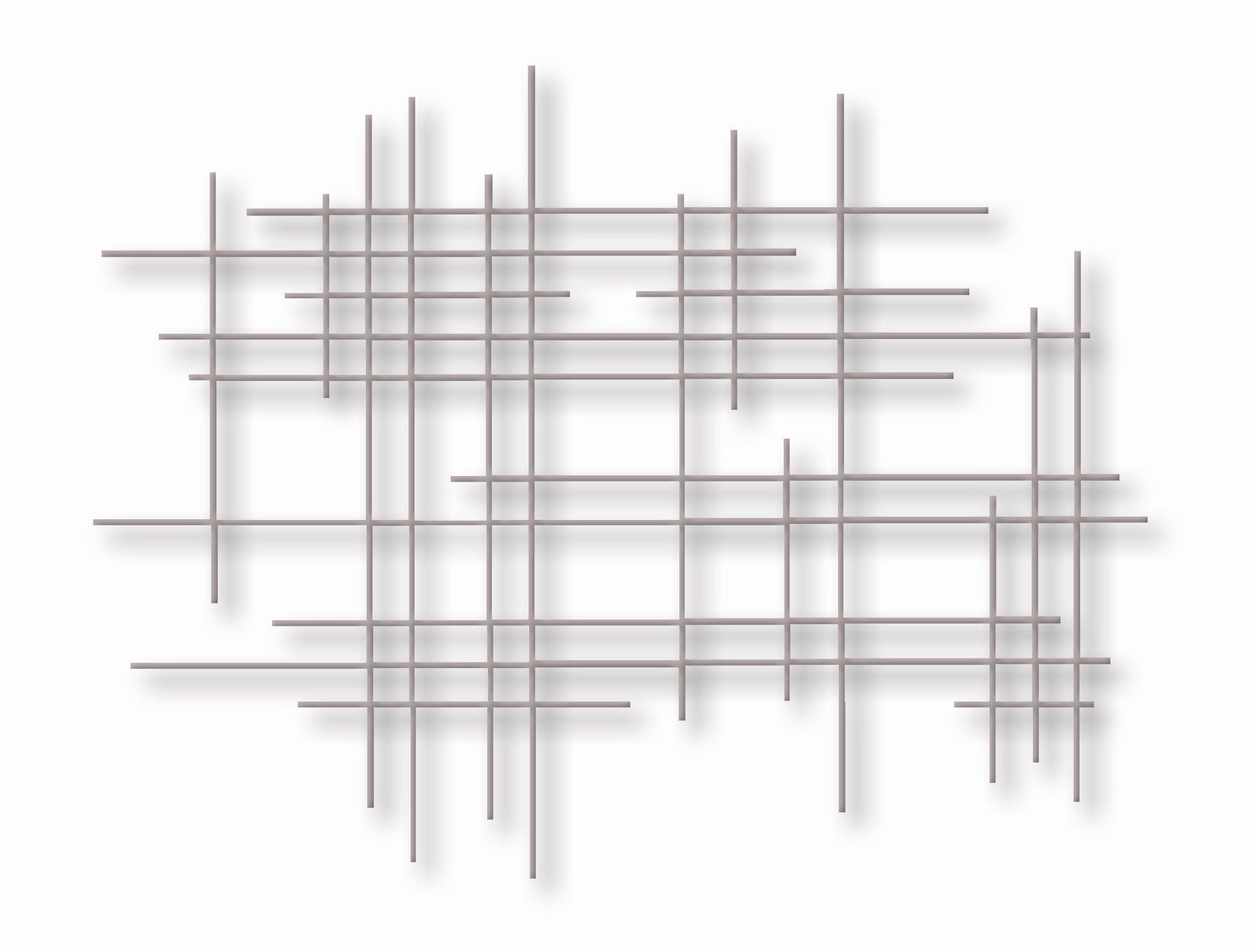 Metal Wall Sculpture "linear I", Abstract, Modern Design, Wall Art 3D ...