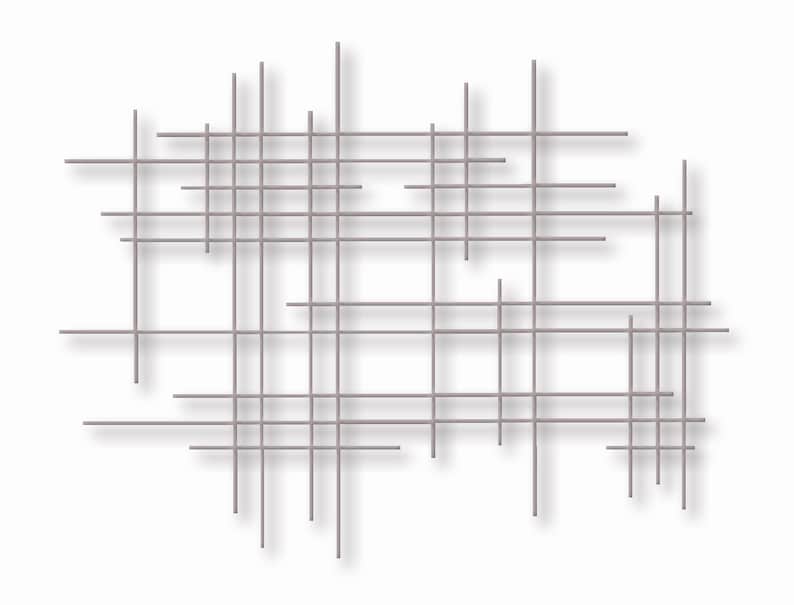 Metal Wall Sculpture "linear I", Abstract, Modern Design, Wall Art 3D ...