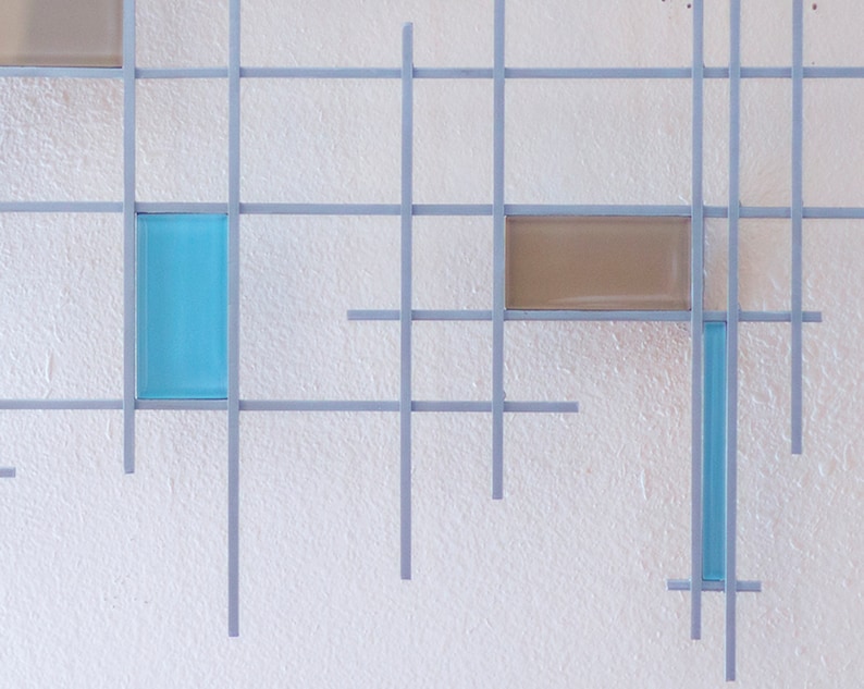 Glass and Metal Wall Sculpture gridded Abstract - Etsy