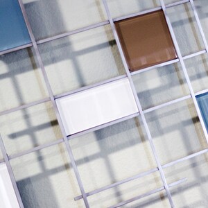 Glass and Metal Wall Sculpture "gridded", Abstract, Modern Design, Wall ...