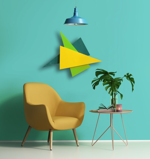 Glass Wall Sculpture triangular Composition | Etsy