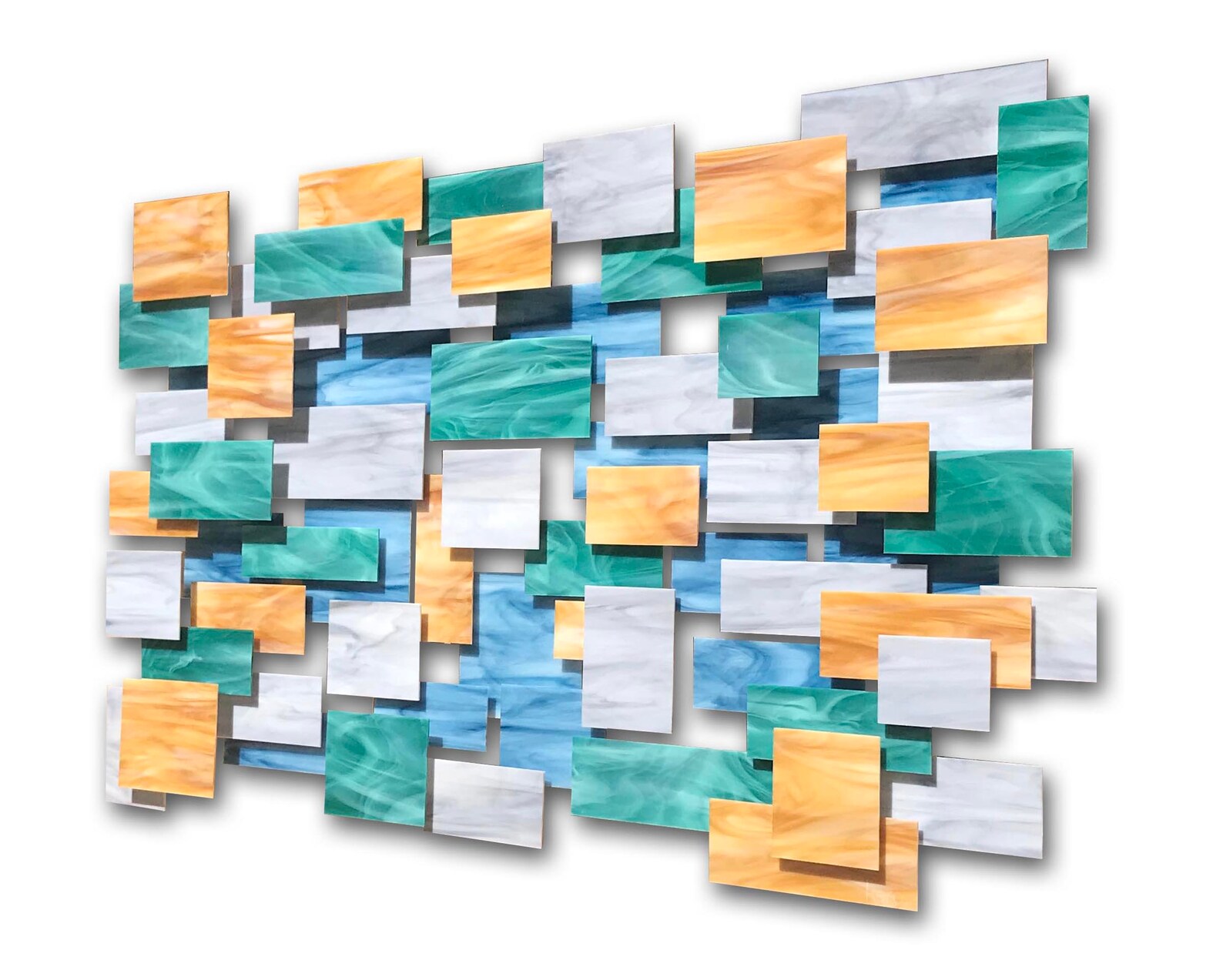 Glass and Metal Wall Sculpture enchanted, Abstract, Modern Design, Wall ...