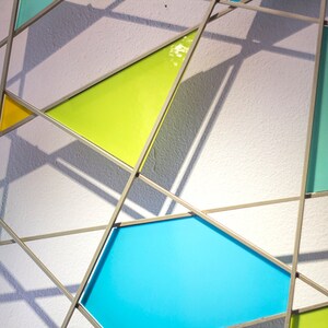Glass and Metal Wall Sculpture "triangulation", Abstract, Modern Design ...