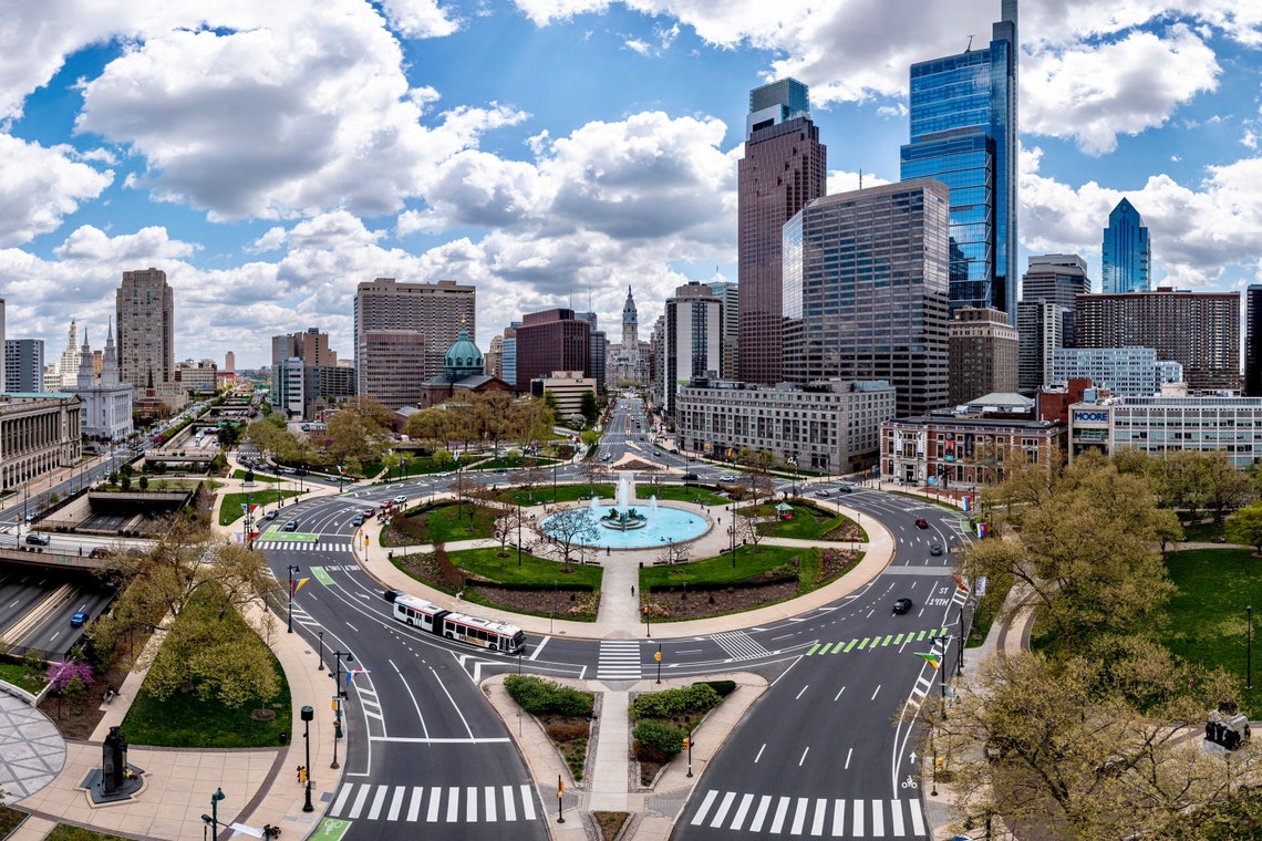 Philadelphia Logan Circle Aerial Landscape Photo - Etsy