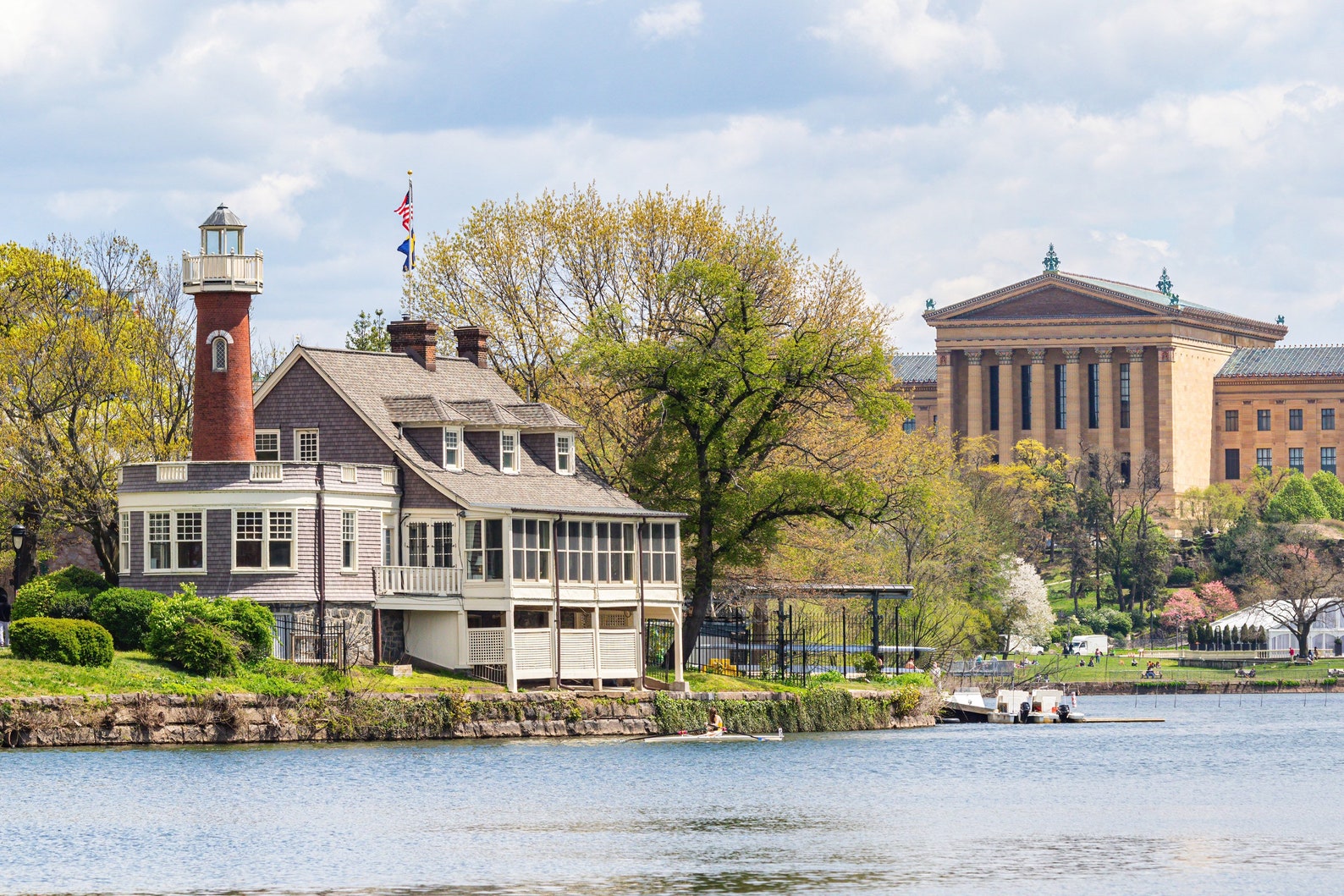 Philadelphia Boat House Row Turtle Rock Lighthouse Sedgeley Club & Art ...