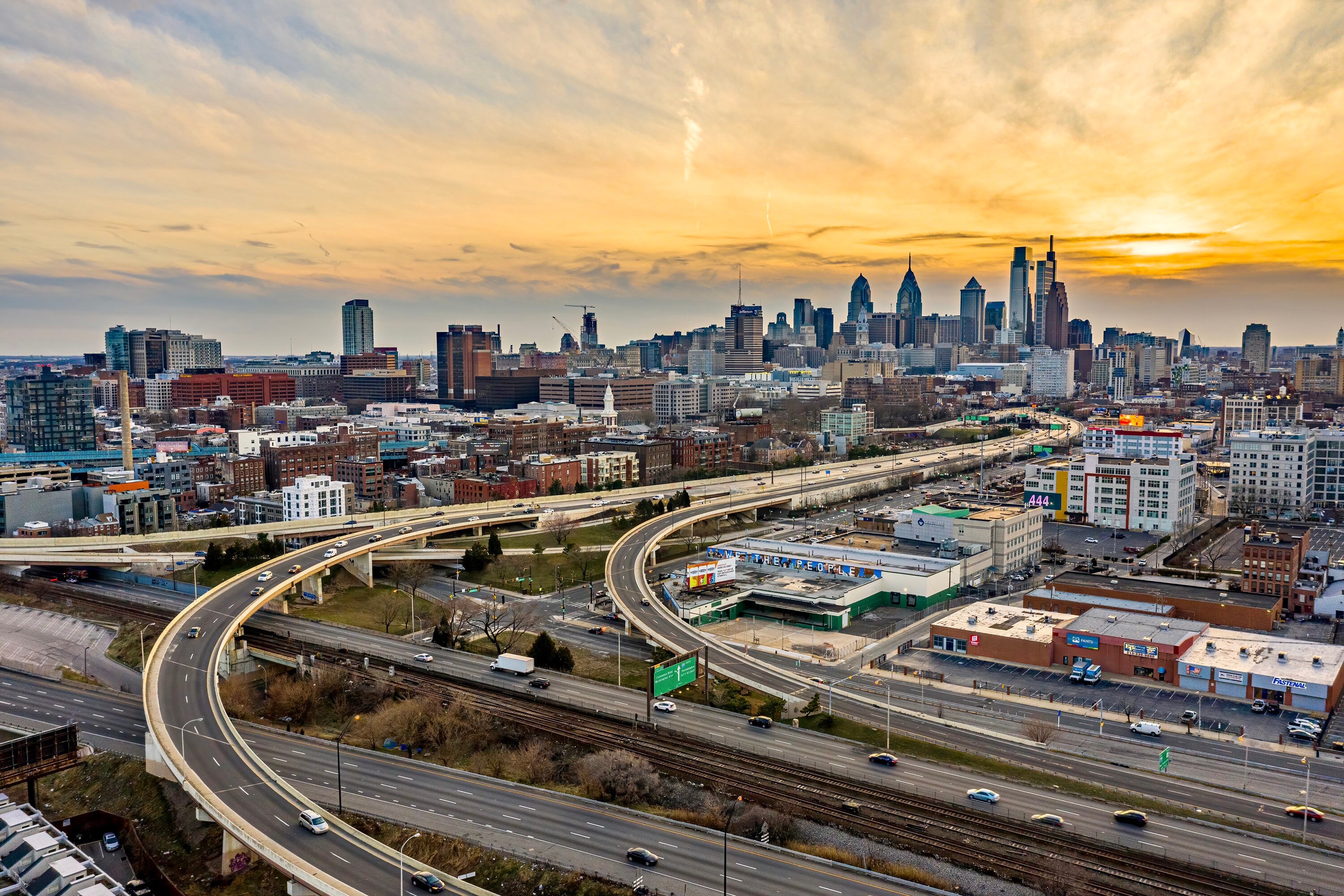 Sunset Over Philadelphia Aerial Landscape Photograph - Etsy UK