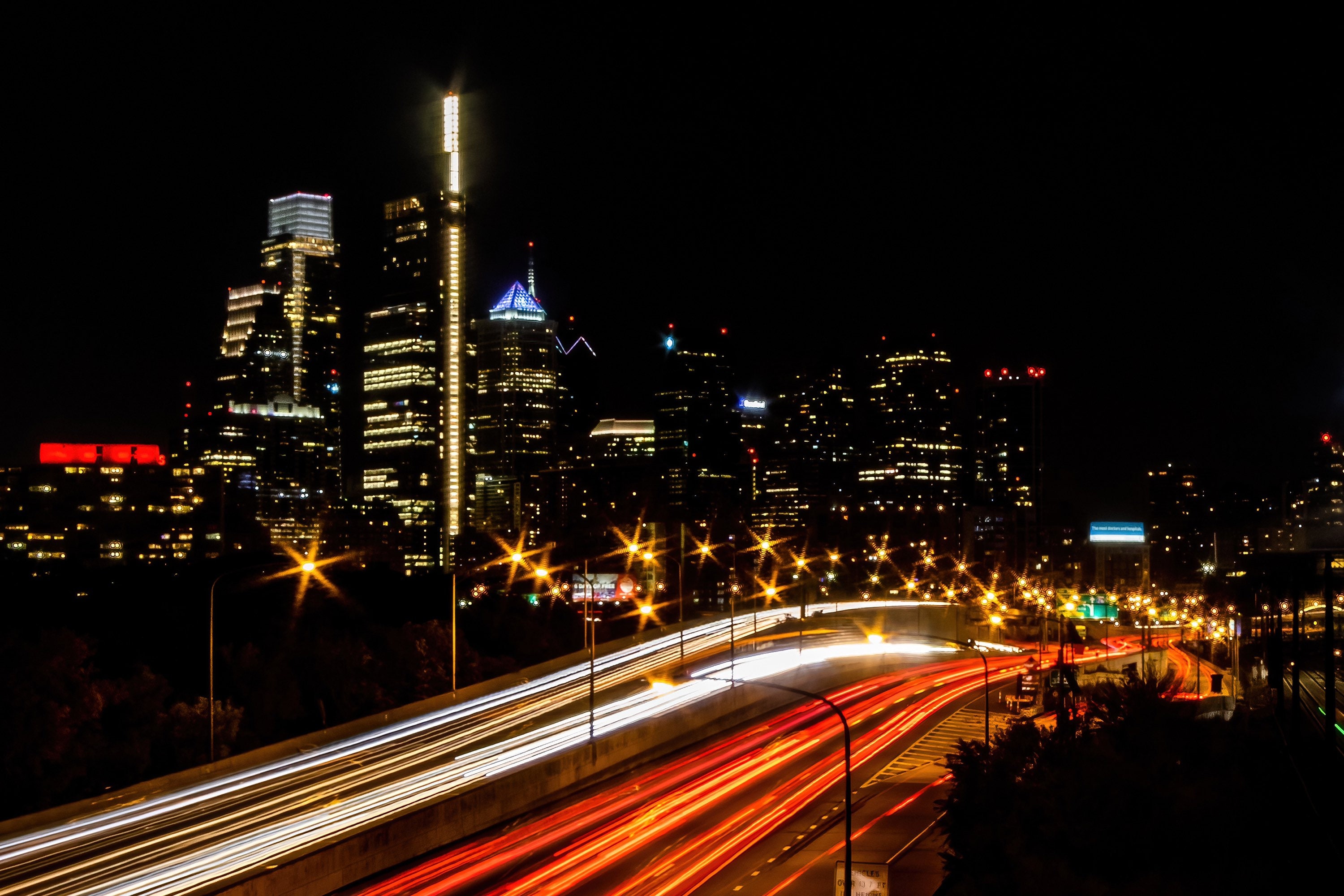 Philadelphia Skyline at Night Landscape Photo - Etsy Australia