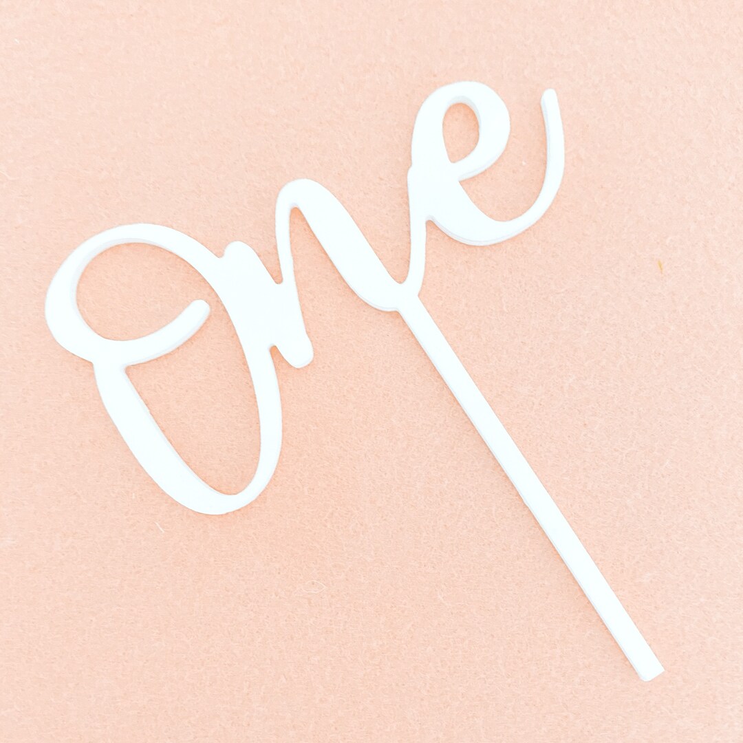 One Cake Topper // White Acrylic Cake Topper // First Birthday - Etsy