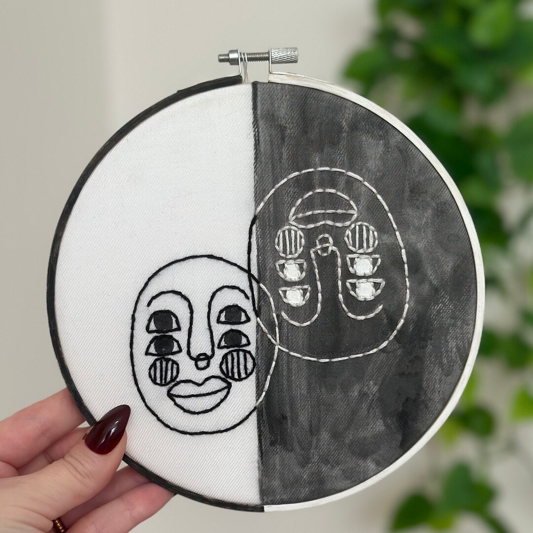 Modern Art - Faces Embroidery - Etsy