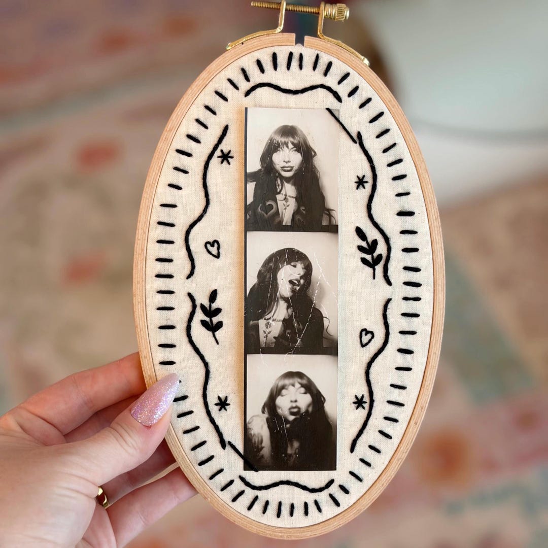 Embroidered Photo Strip Booth Frame - Fits 2x6 Photo - Etsy