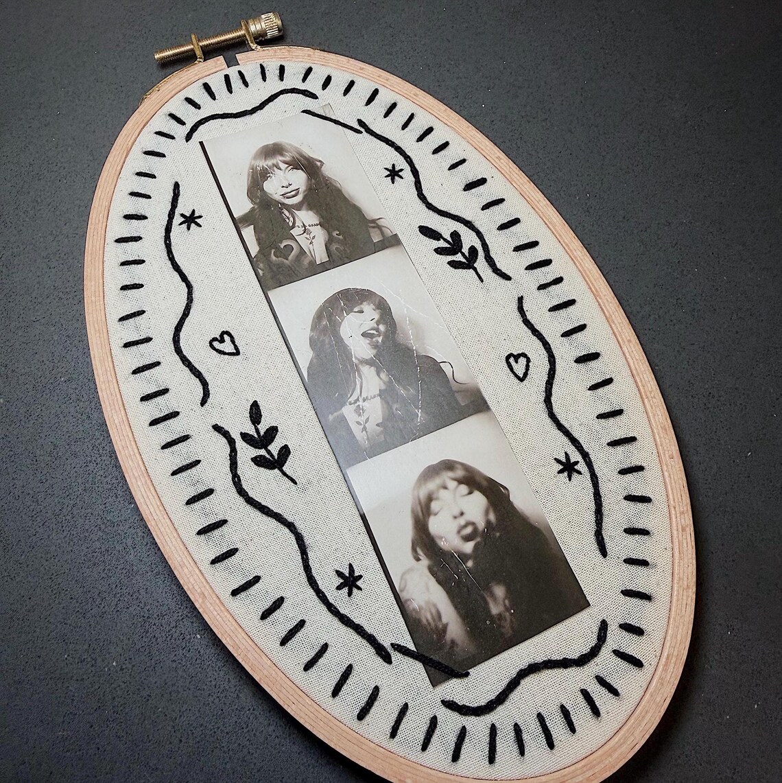 Embroidered Photo Strip Booth Frame - Fits 2x6 Photo - Etsy